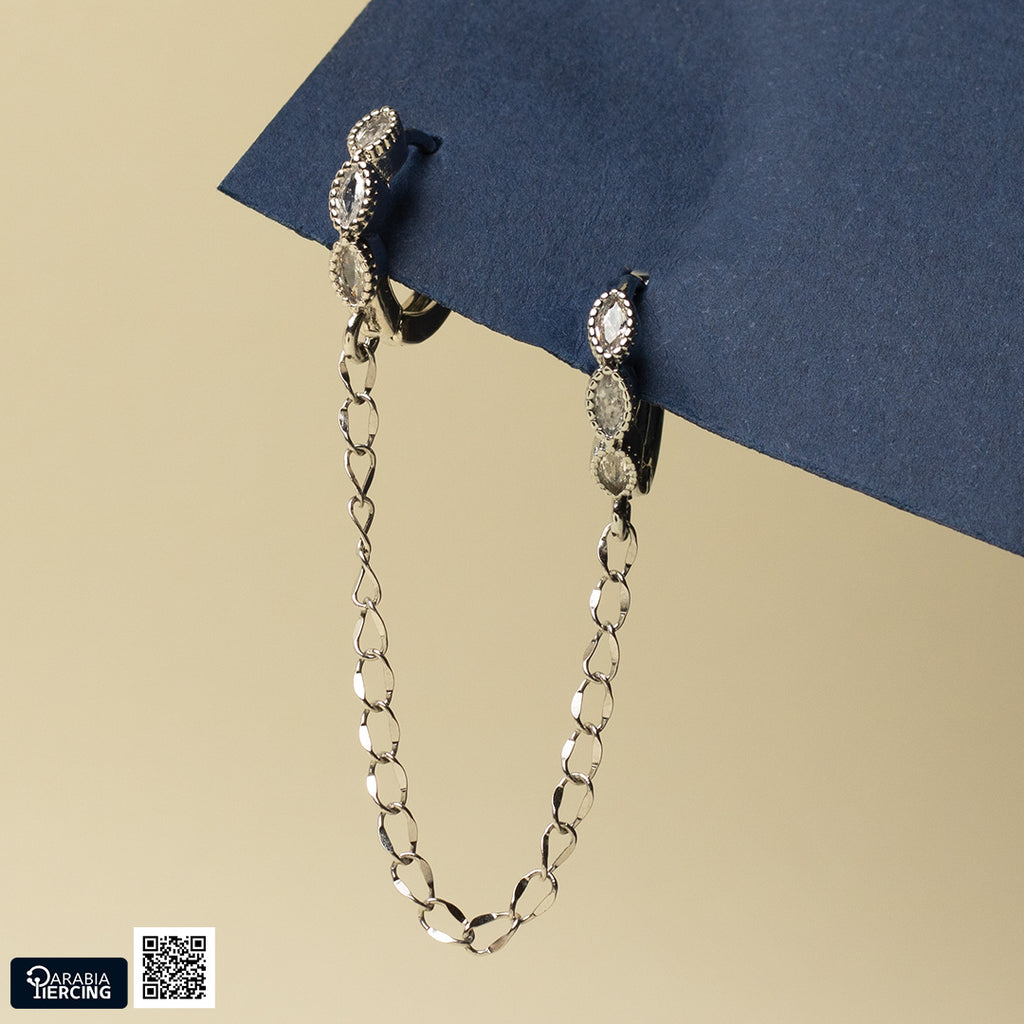 Silver Connected Earring